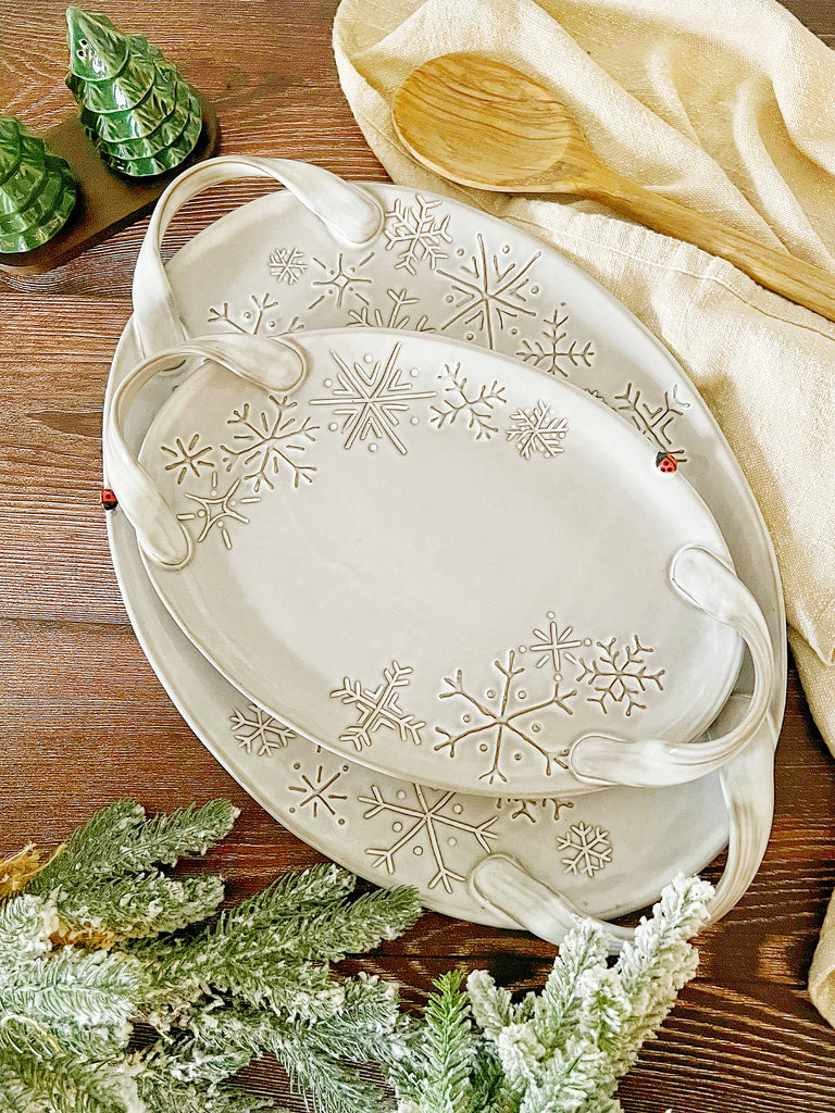 Snowflake Oval Platters – Bug Pottery