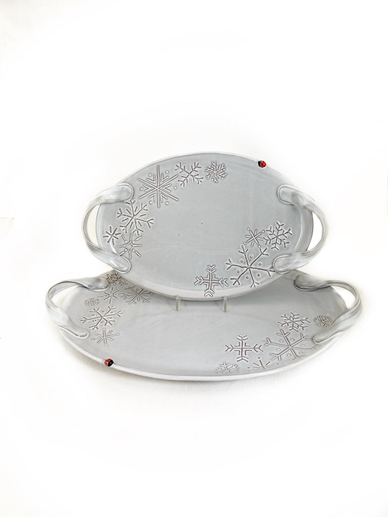 Snowflake Oval Platters – Bug Pottery